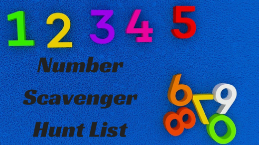 Number Scavenger Hunt List — Scavenger Hunt